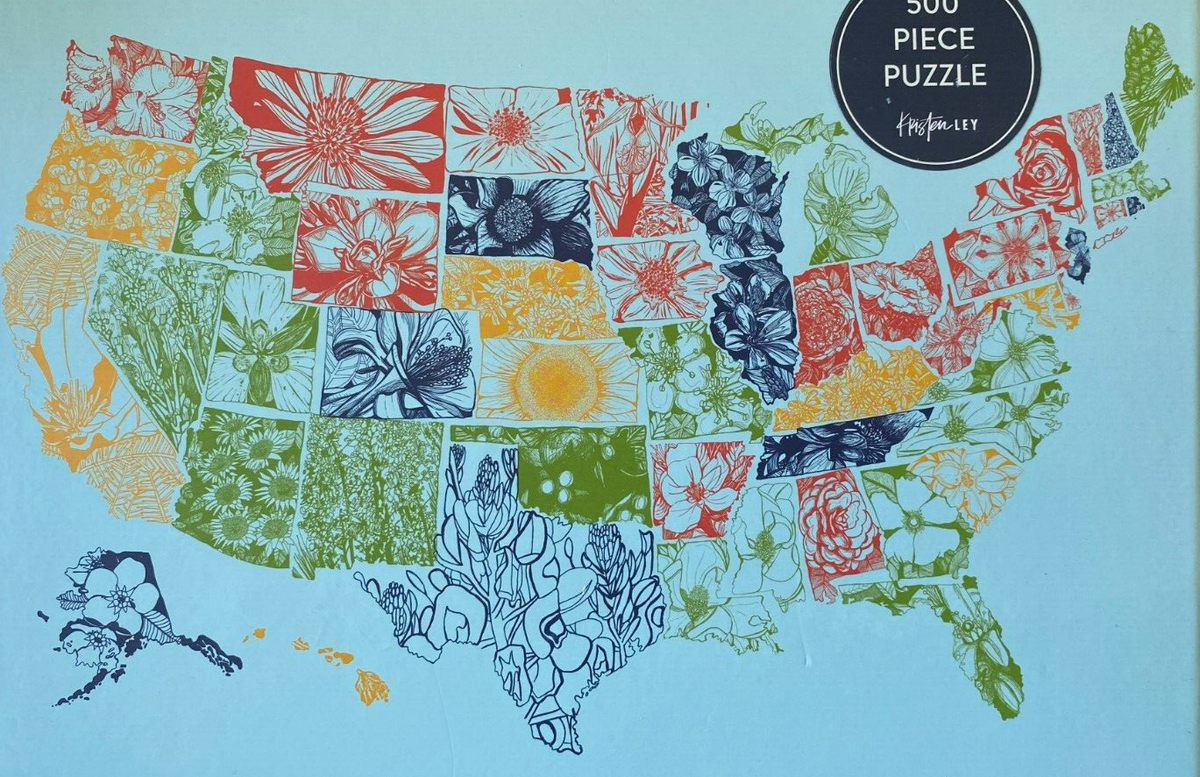 Map Of Us States Jigsaw State Plates USA Map 1000 Piece Jigsaw Puzzle