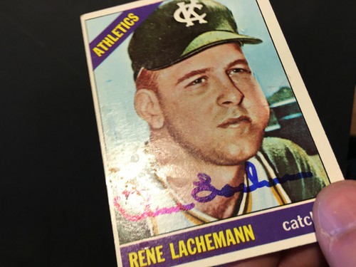 Rene Lachemann A's Athletics signed 1966 Topps baseball card #157 Auto ...