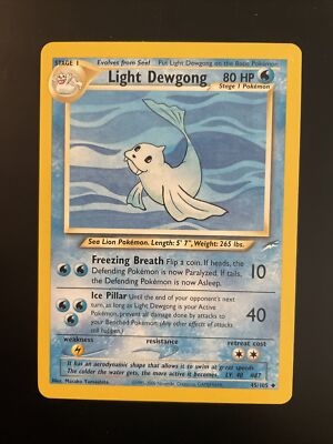 NM (Unlimited) Pokemon LIGHT DEWGONG Card NEO DESTINY Set 45/105 ...