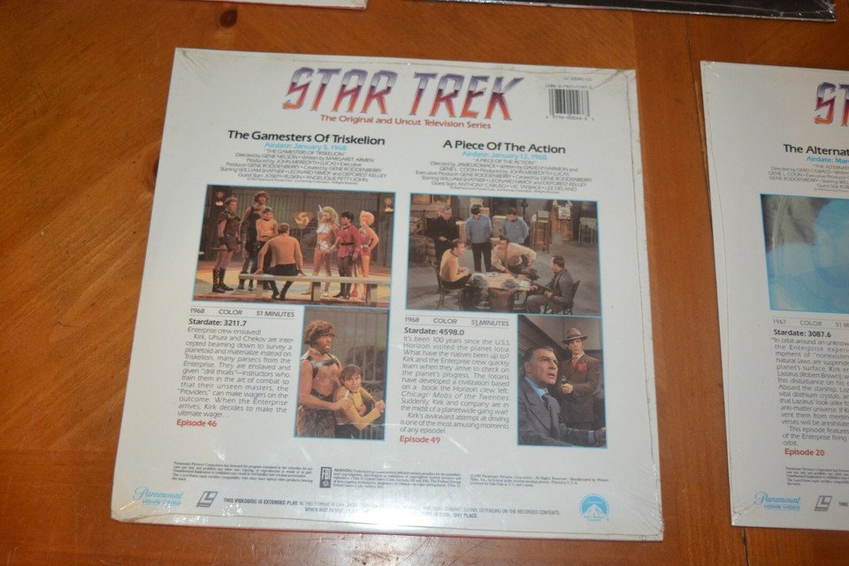 VINTAGE LASER DISC COLLECTION LOT OF 5 DISCS / 10 EPISODES STAR TREK ...