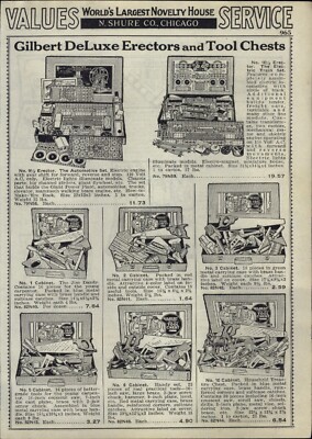 1939 PAPER AD Gilbert DeLuxe Erector Tool Chest Cabinet Mysto Magic ...