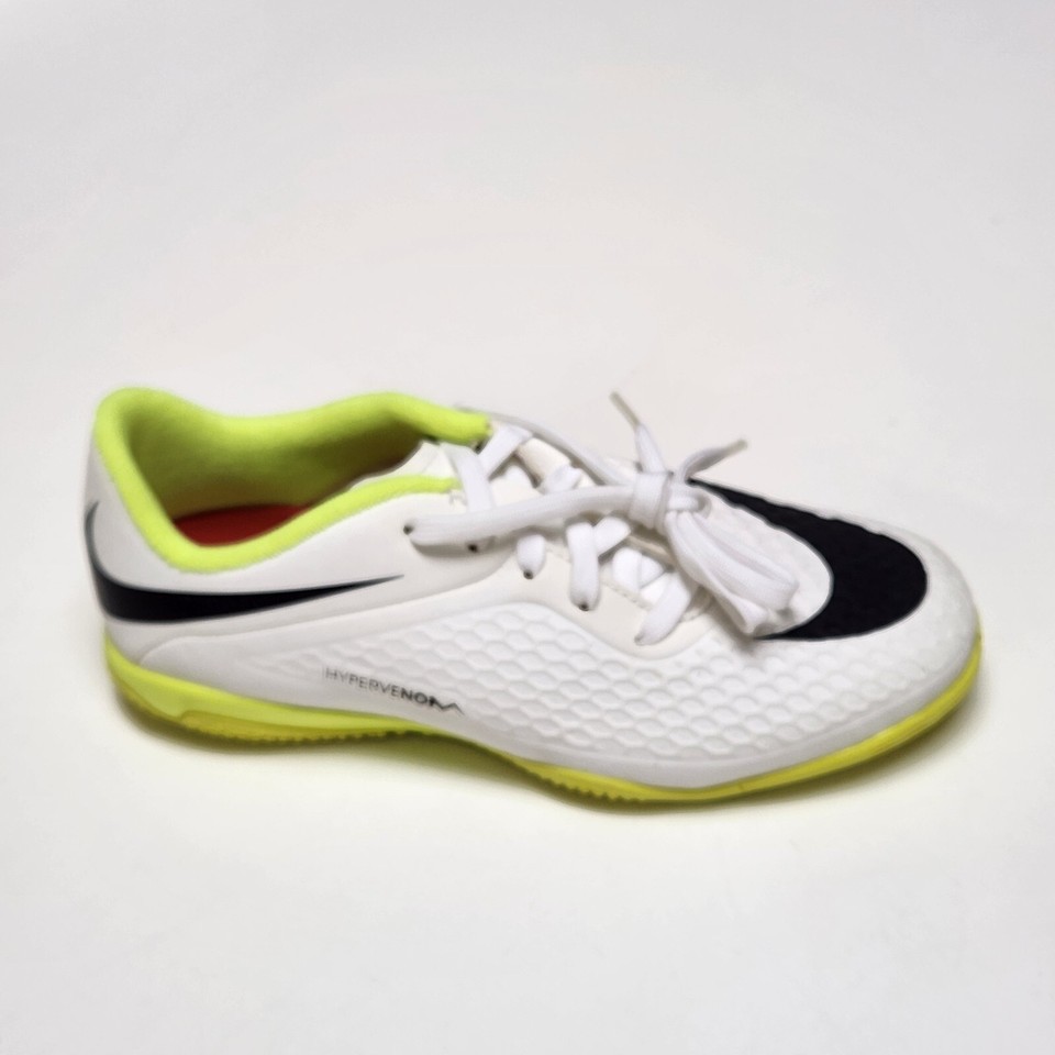 Nike Jr Hypervenom Phelon Indoor Kids Soccer Shoes White-Black-Volt | eBay