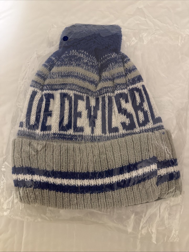 New Era Duke Blue Devils Fleece Winter Pom Hat Lined NCAA College ...