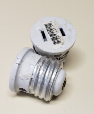 Lite Sun Light Bulb Socket to 2 Prong Plug Adapter 660W 125V - Lot of 2 ...
