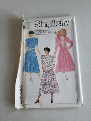 9516 Vtg Simplicity Sewing Pattern Misses 1980s Dress Fitted Yoke UNCUT ...