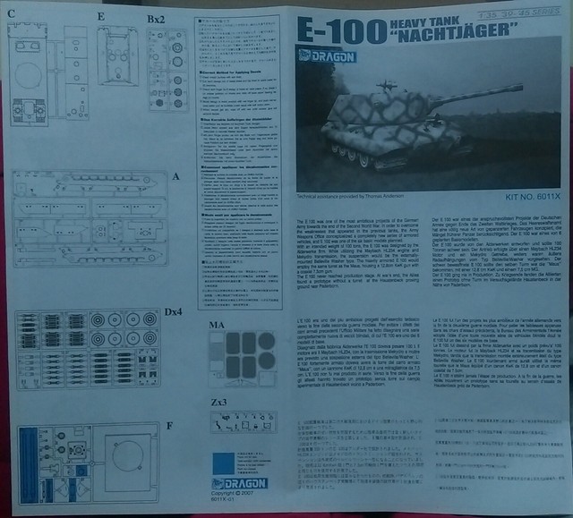 Dragon Models 1/35 German E100 Super Heavy Tank - Dml-6011 for sale ...