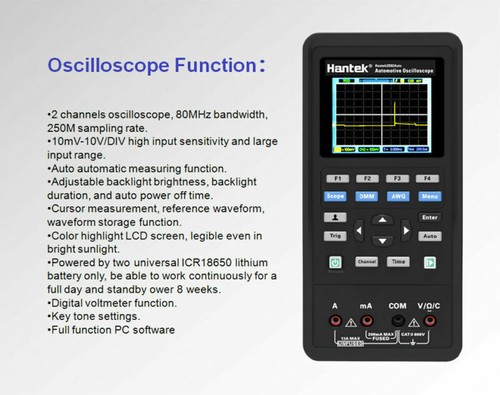 4in1 Hantek 2D82 Auto Oscilloscope Automotive diagnostic+DMM+Waveform ...