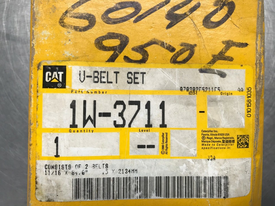 1W3711 GENUINE CAT V-BELT SET Qty of TWO 4N-8197 BELTS Caterpillar 1W ...