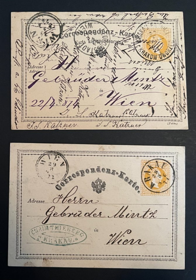 1870s Poland Austria-Hungary Postcards 2kr Jozef Krakau Franking to Vienna | eBay UK