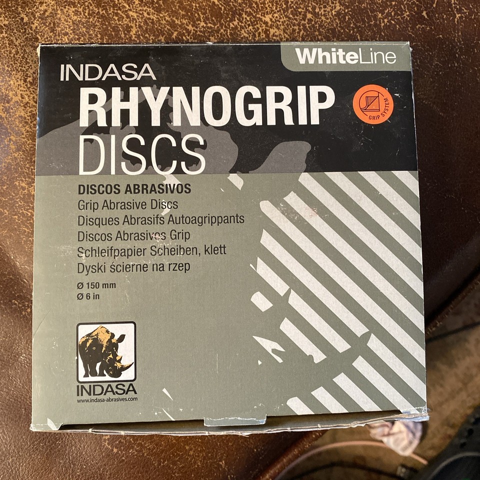 Indasa RhynoGrip Discs White Line P150 6" Grip Abrasive Discs Box of 50 ...