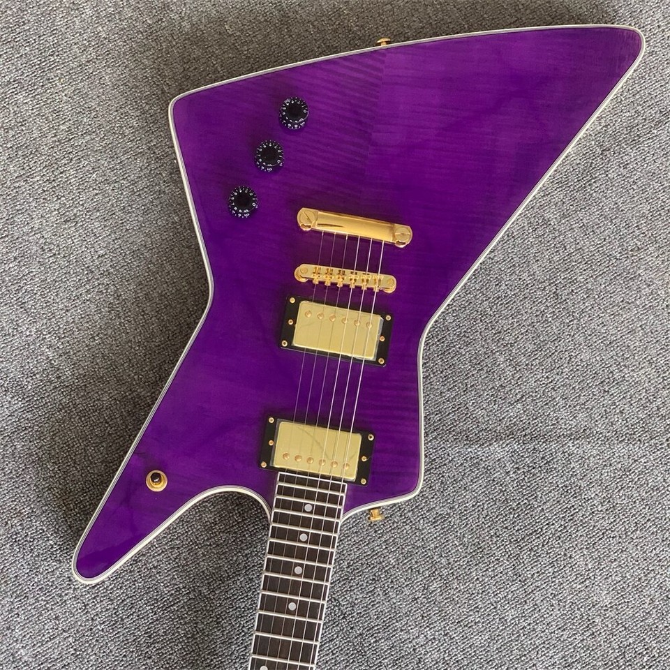 Factory Customized New Purple Explorer Electric Guitar Fingerboard ...