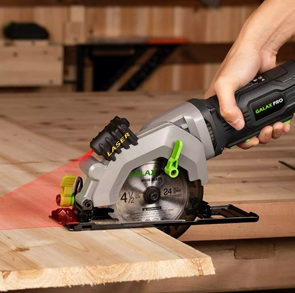 Mini Circular Saw 4-1/2 Inch Electric Handheld Wood Ripping Tool With 1 ...