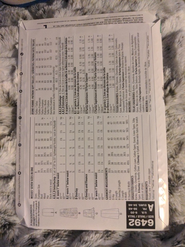 New Look 6492 Mini Skirt, Flounce Hem, Sheer Overlay Sz 8-20 UNCUT ...