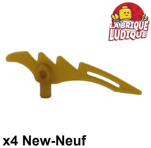 LEGO 4x Minifig Weapon Blade Crescent Blade Tooth Gold/Pearl Gold 98141 ...