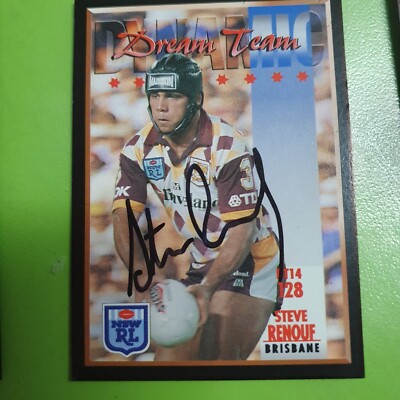 STEVE RENOUF SIGNED BRONCOS SERIES [2] 94 DREAM TEAM CARD | eBay