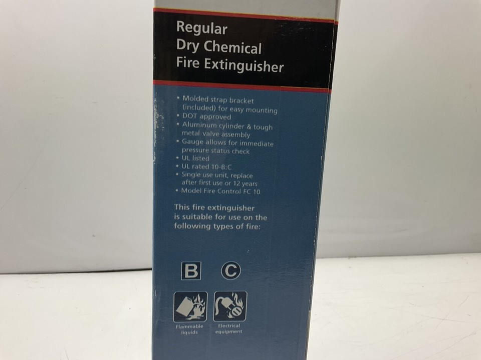 Kidde 440161MTL Fire Extinguisher, Regular Dry Chemical, 10-B:C, 2.9 ...