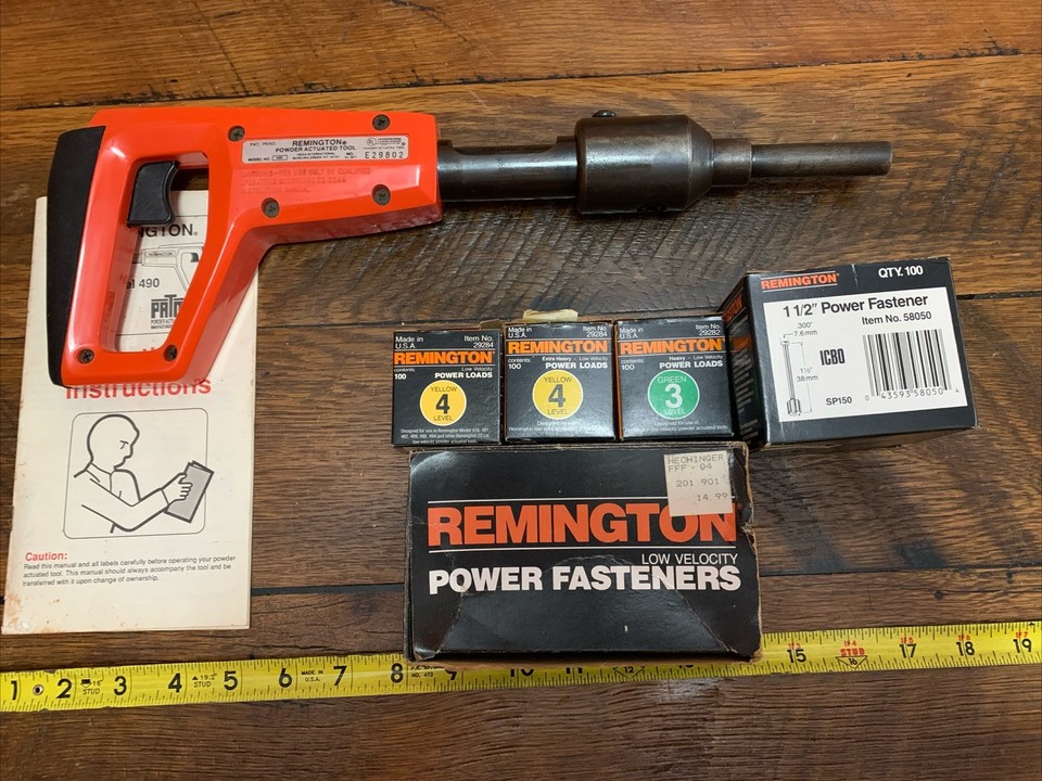 REMINGTON Model 490 Powder Actuated Tool Construction Nail Gun Ramset W ...