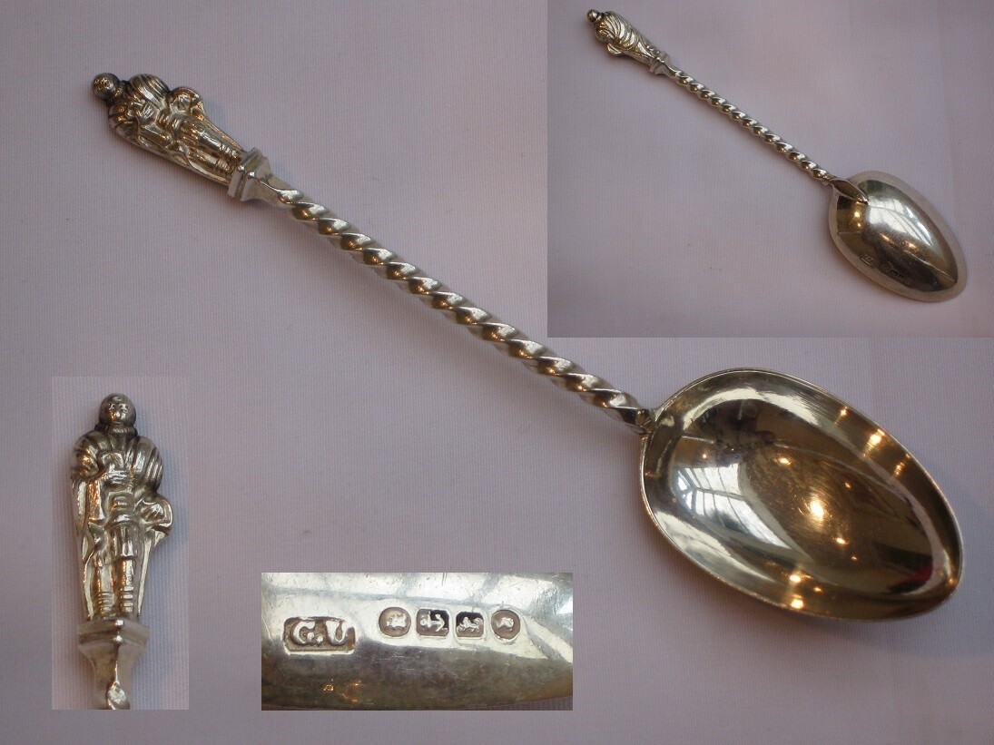 English Victorian Sterling Silver Apostle Spoon Jesus 1884 George Unite ...