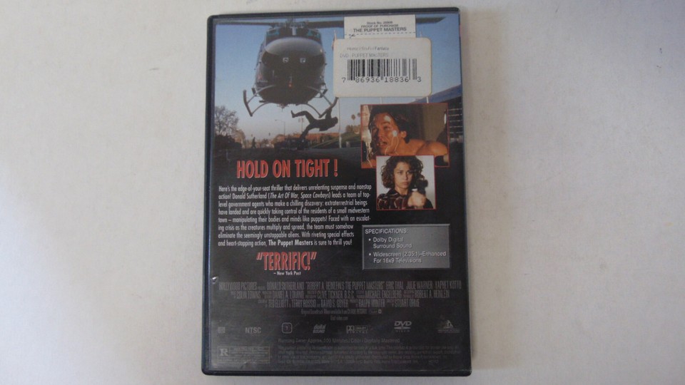 Robert A Heinlein's The Puppet Masters DVD Donald Sutherland | eBay