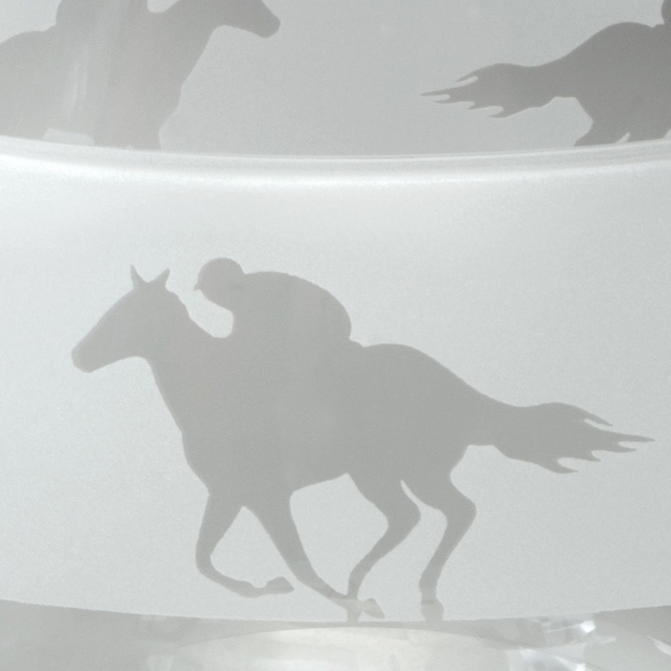 Gin Glass Decorated Racehorse Copa Balloon Glassware Animal Sandblast ...
