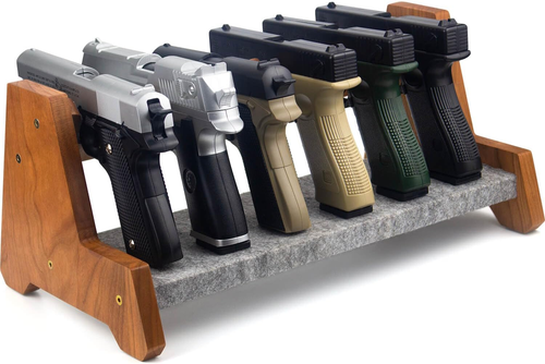 Gun Rack Cherry Solid Wood Pistol Rack and Firearm Safe Storage ...