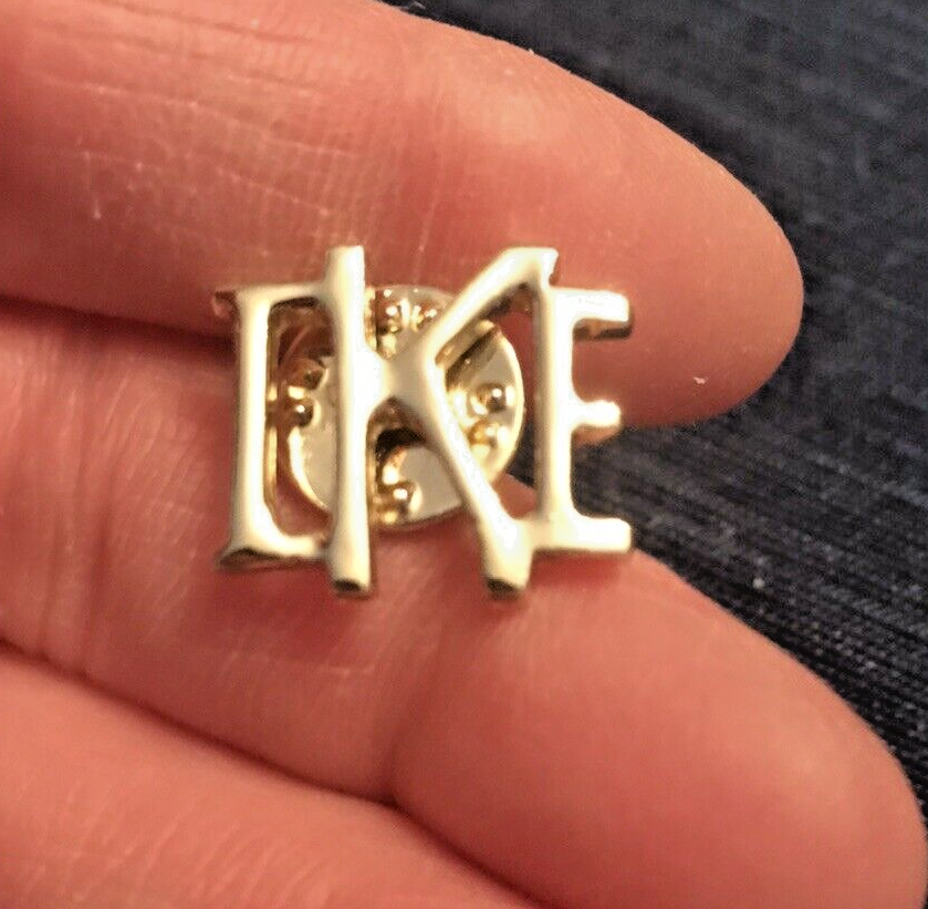 Monogram Pin in Gold Tone - LKE (K is last initial) - 11/16" (could also be IKE) | eBay
