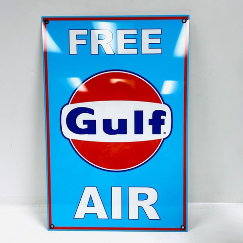 Vintage Style - Gulf Gas Pump Free Air Steel Metal Top Quality Sign ...