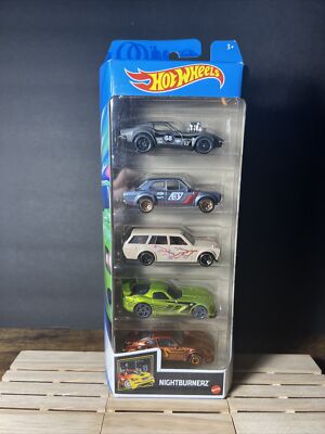 2021 Hot Wheels NightBurnerz 5 Pack Gas Monkey vette, Datsun 510 wagon ...