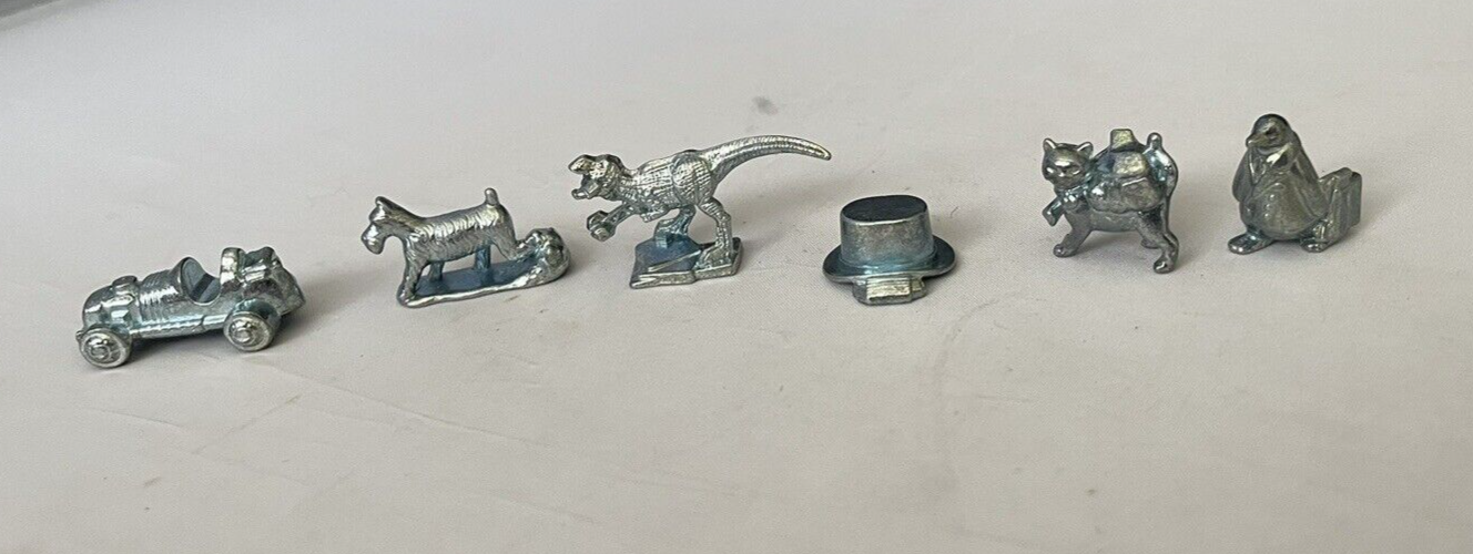 MONOPOLY Cheater’s Edition Replacement TOKEN LOT of 6 Dino Penguin Cat ...
