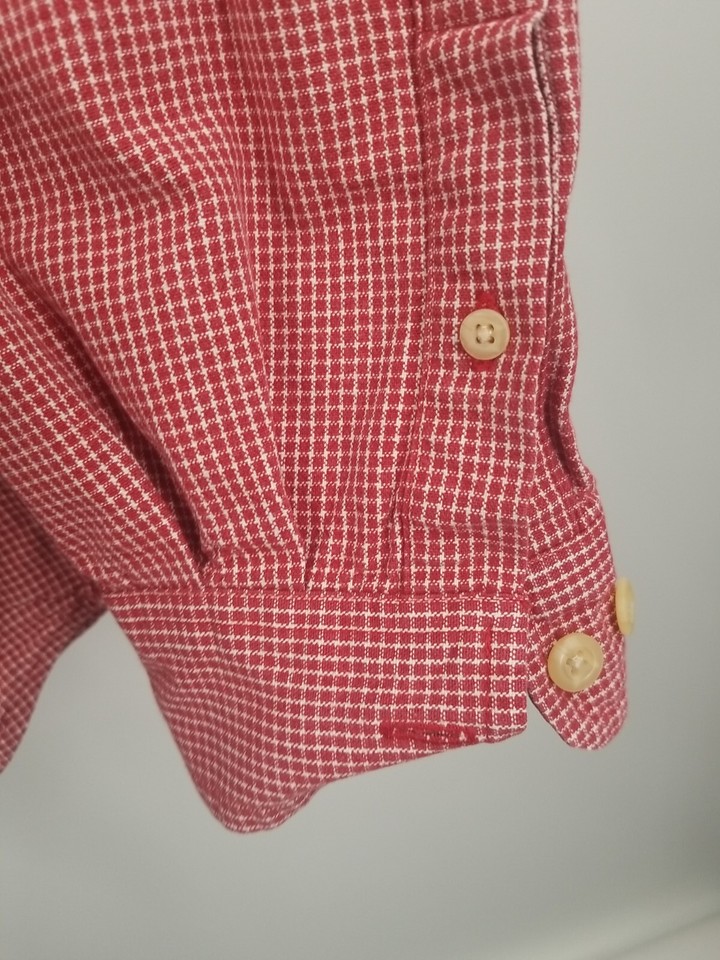 Eddie Bauer Mens Size XL Tall XLT Long Sleeve Cotton Button Down Red ...