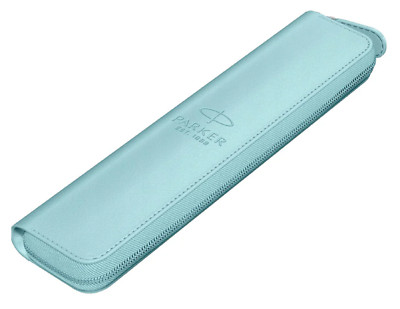 Parker Leatherette Pen Pouch Light Blue With Zipper & Parker Logo New ...