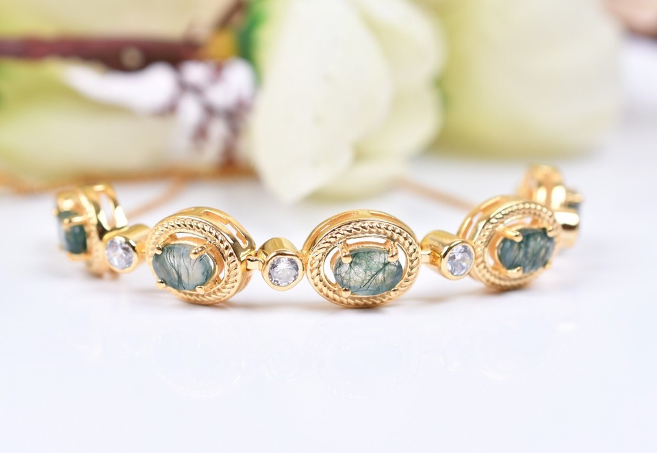 Moss agate Bracelet Bolo Chain Bracelet Mother Daughter Gifts Unique ...