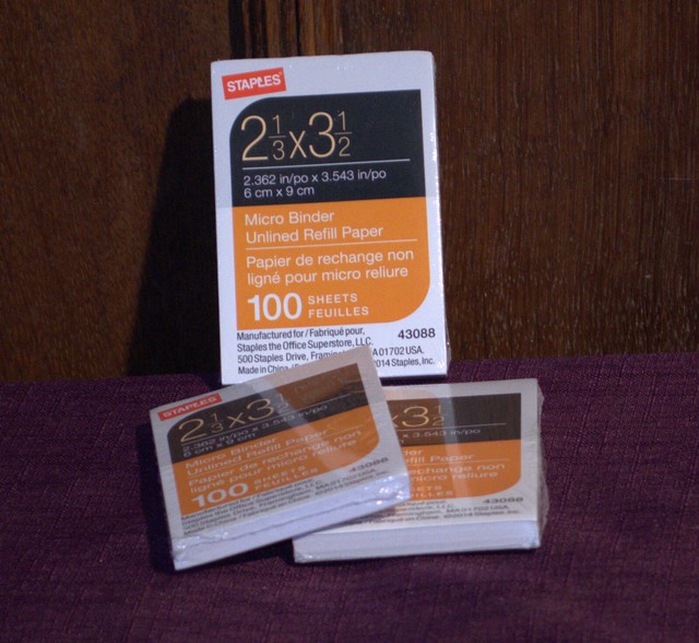 Staples Micro Binder Unlined Refill Paper 100 Sheets 2 1/3 X 3 1/2 for ...