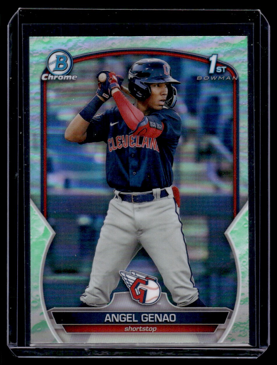 2023 Bowman Chrome Prospects LUNAR GLOW Angel Genao Cleveland Guardians ...