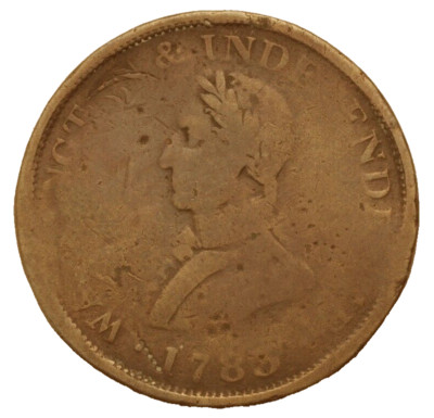 1783 Washington & Independence Cent Colonial Copper Coin Military | eBay