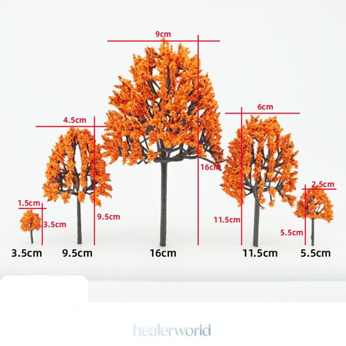 5PC HO/OO Scale Miniatures 3.5-16cm Lot Autumn Maple Leaf Tree ...