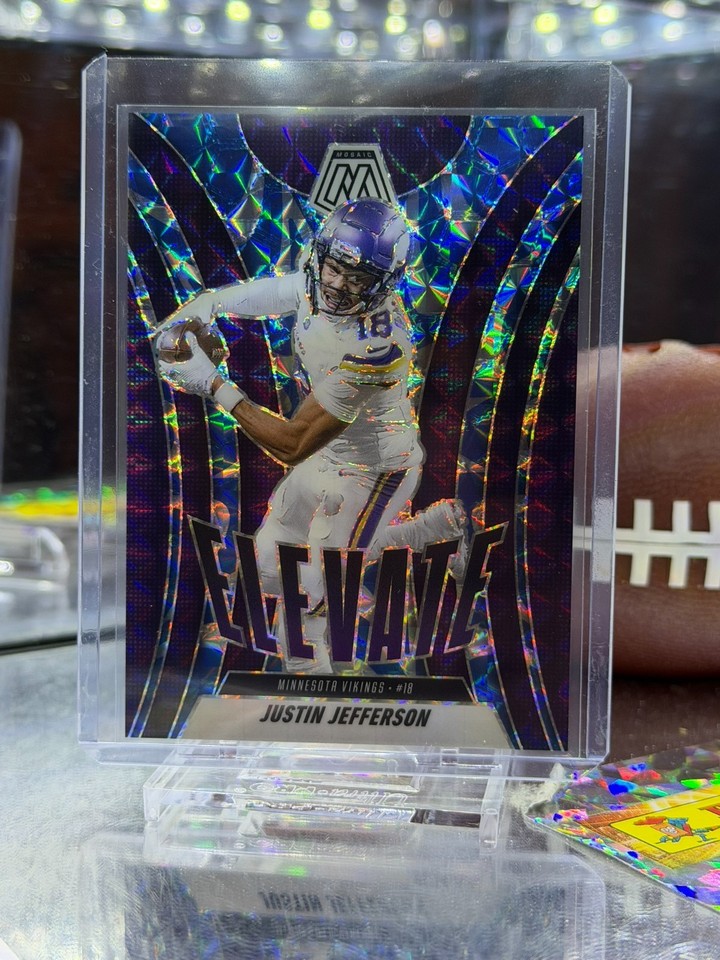2025 PANINI MOSAIC #13 JUSTIN JEFFERSON ELEVATE BLUE REACTIVE PRIZM VIKINGS | eBay