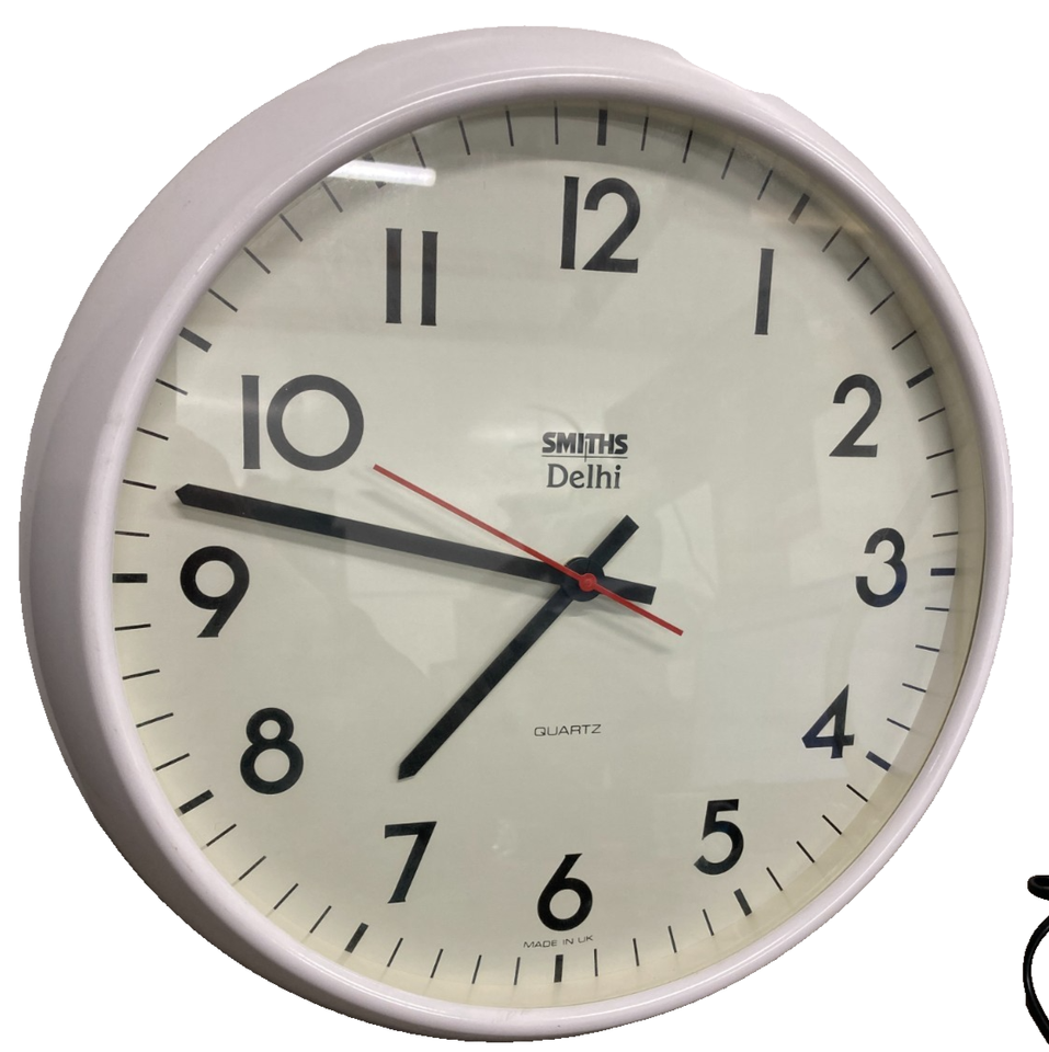 Vintage Smiths Dehli Wall Clock Post Office School Office 12" Dial ...