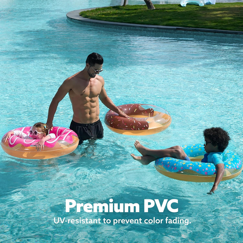 3 Pack Inflatable Pool Floats Tube Rings, Pool Tubes, Floaties Toys ...