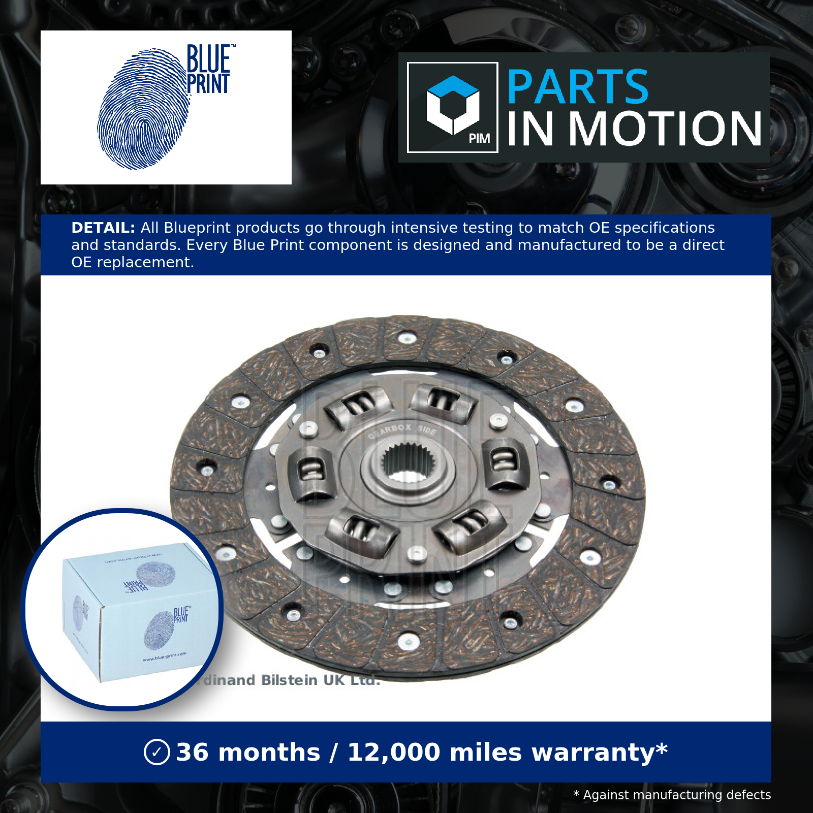 Clutch Disc Fits Nissan Micra Note I OE 30100AY100 Blue Print ADN13173 ...