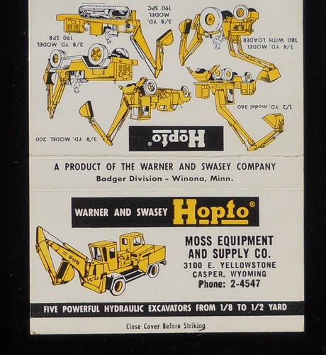1950s Hopto Earth Diggers Warner and Swasey Winona MN Moss Equipment ...