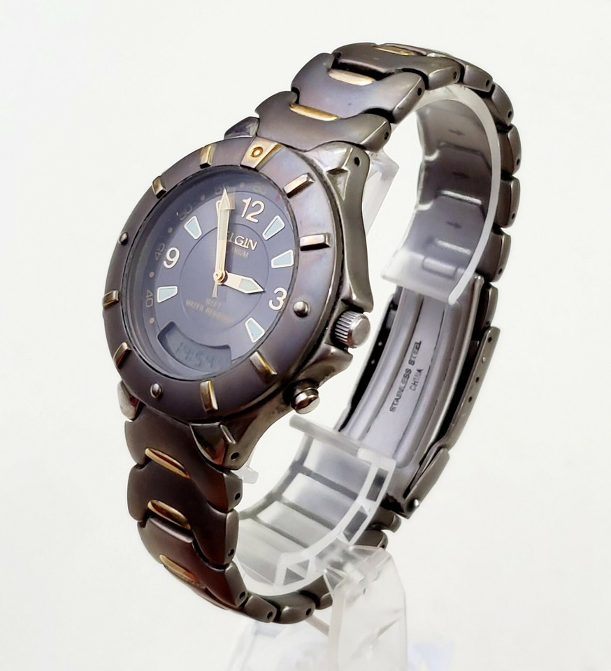 RARE,UNIQUE Men's TITANIUM ANALOG-DIGITAL Watch ELGIN FH205 | eBay