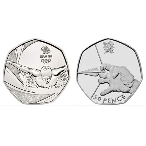50p Coins UK Rare Fifty Pence Circulated | Olympic Archery | Team GB ...