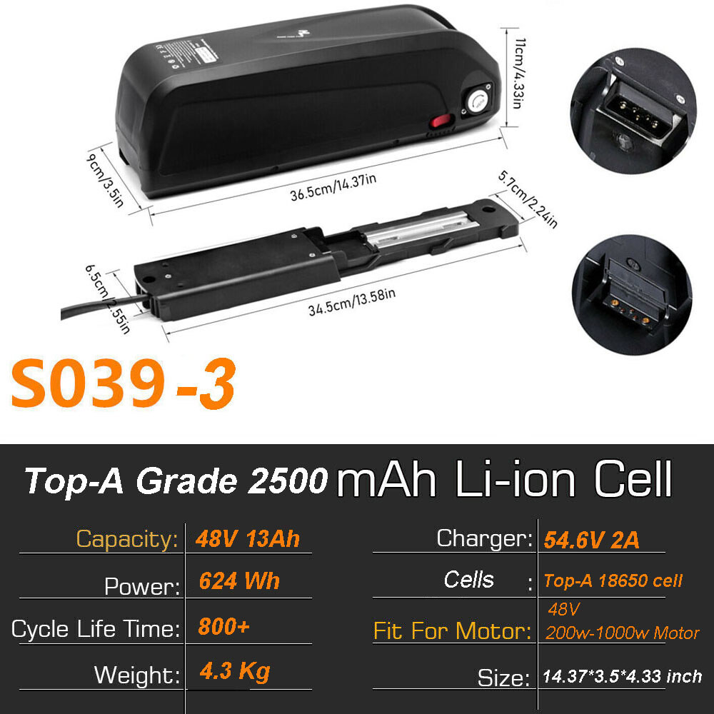 E-Bike Akku 36V 48V 52V Lithium Ionen Elektrisches Fahrrad E-Bike ...