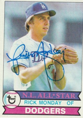 RICK MONDAY LOS ANGELES DODGERS SIGNED 1979 TOPPS CARD #605 | eBay
