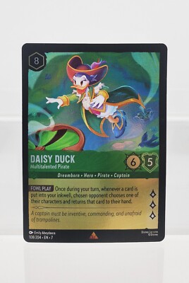 Disney Lorcana Daisy Duck - Multitalented Pirate 108/204 Cold Foil Archazia's Is | eBay