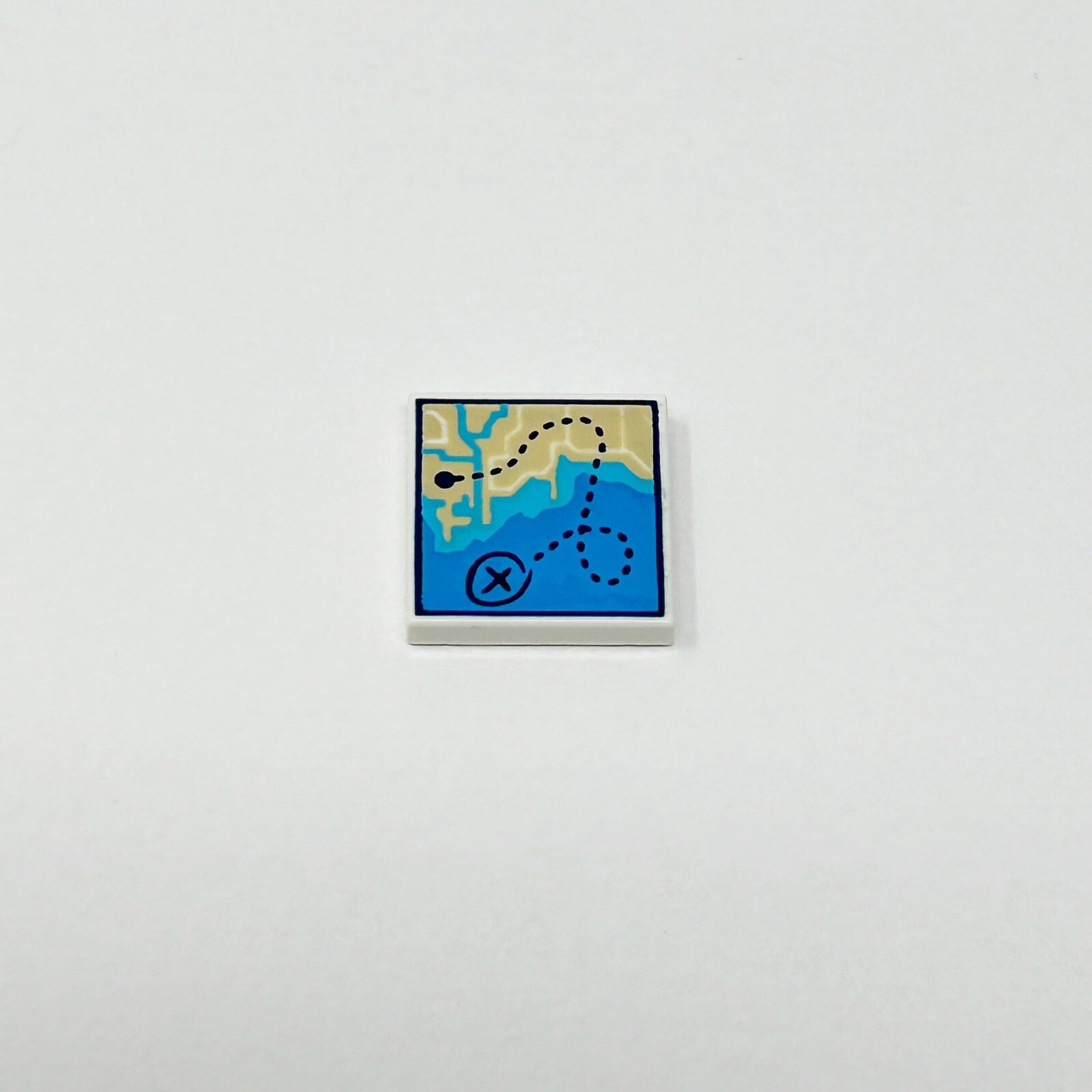 LEGO Parts Tile 2x2 Map of Coastline w/ Tan Land Azure Water Blue ...