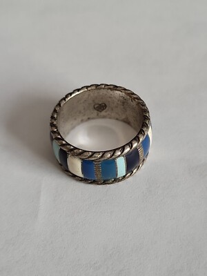 Brighton Cabana Stripe Enamel Ring. Size 7 blue colors | eBay