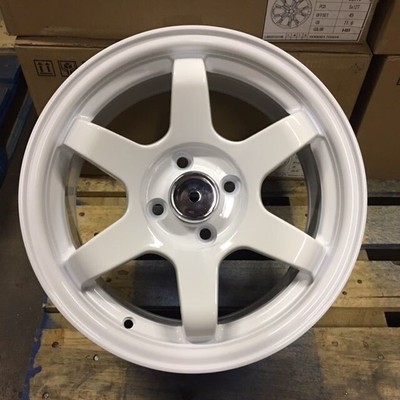 15" GRID TE37 STYLE WHEELS RIMS WHITE FITS TOYOTA ECHO PRIUS C MR2 | eBay