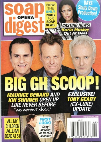 Soap Opera Digest November 2 2020 Maurice Benard Kin Shriner General ...